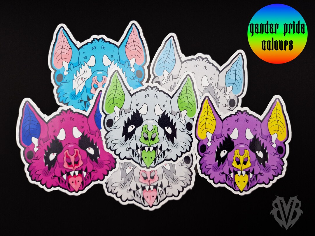 Gender Pride Bat Vinyl Stickers - Subtle LGBT Queer Identity Flags - Etsy