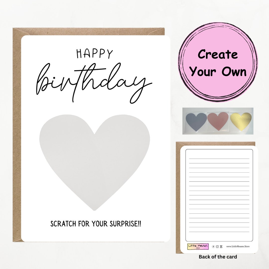 Create Your Own Scratch off Card | Birthday Surprise Card | Surprise ...