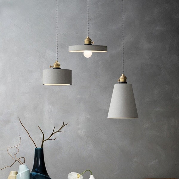 Concrete Pendant Light - Etsy