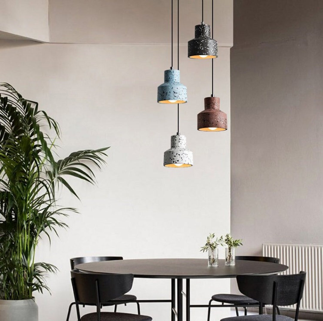 Concrete Pendant Lights, Cement Ceiling Light, Nordic Mini Hanging ...