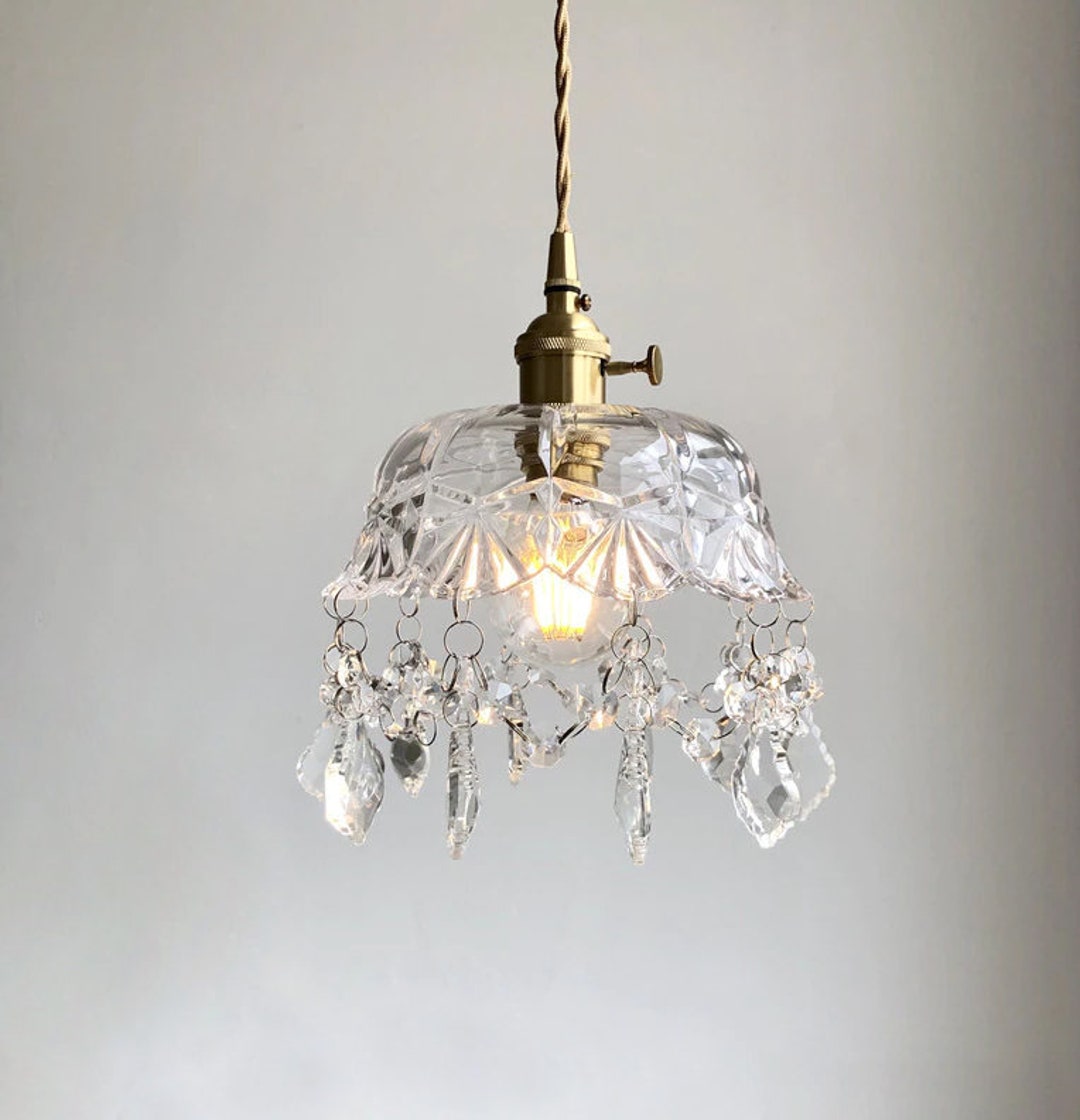 Crystal Pendant Lamp Glass Pendant Light Hanging Lamp Glass - Etsy