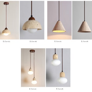 Travertine Stone Pendant Light Pendant Lighting Travertine - Etsy