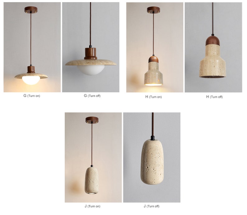 Travertine Stone Pendant Light Pendant Lighting Travertine - Etsy