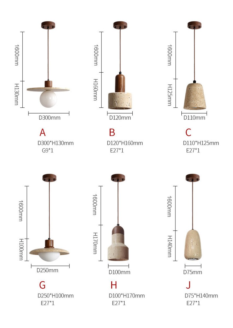 Travertine Stone Pendant Light Pendant Lighting Travertine - Etsy