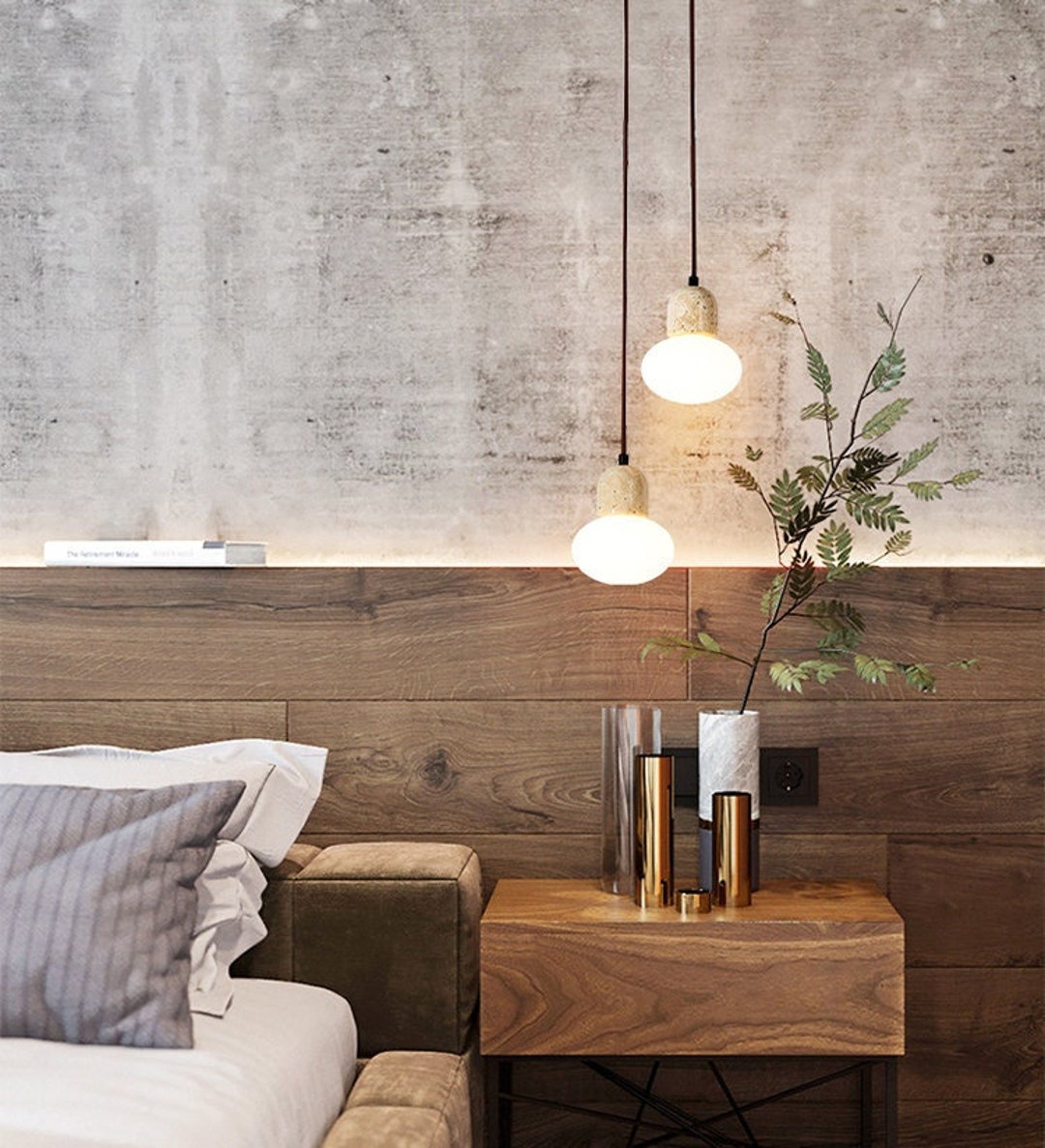 Travertine Stone Pendant Light Pendant Lighting Travertine - Etsy