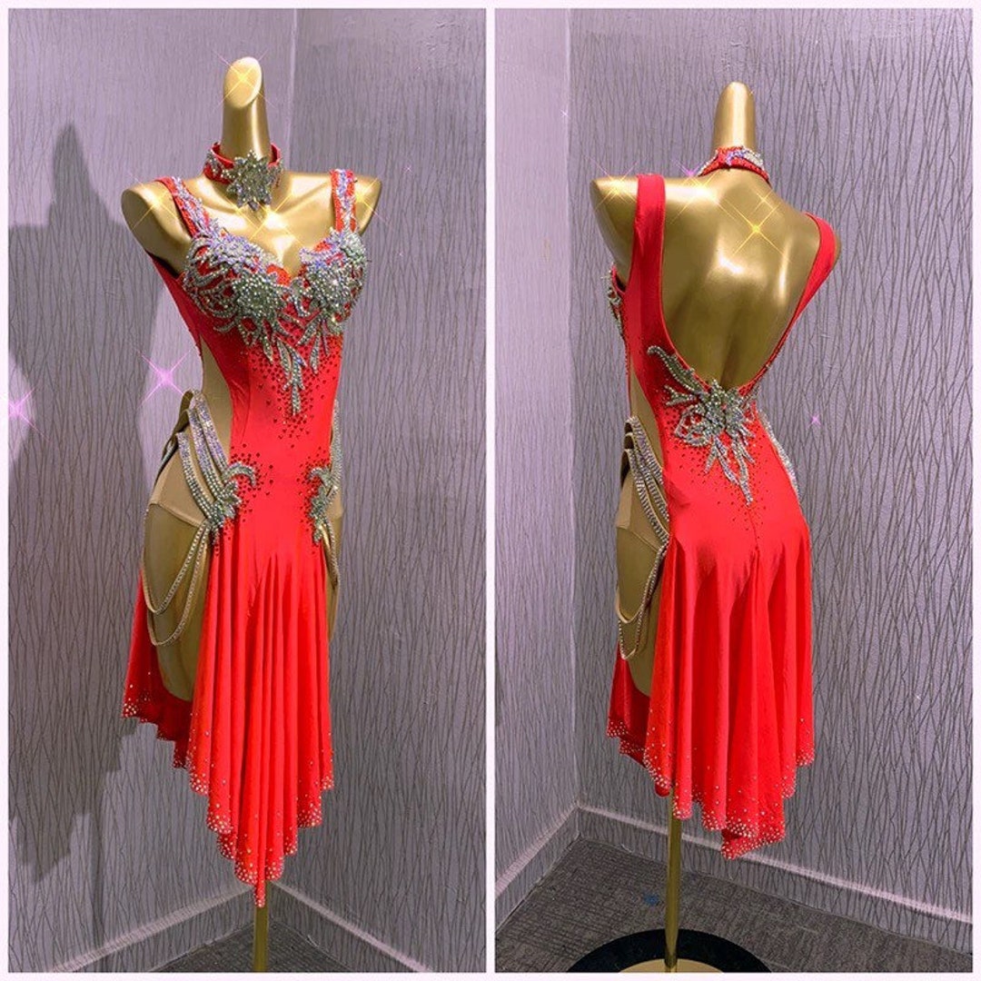 Pink Latin Dance Dress Rhythm Dress - Etsy