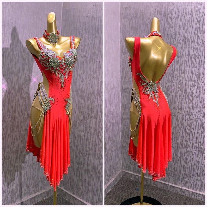 Pink Latin Dance Dress Rhythm Dress - Etsy