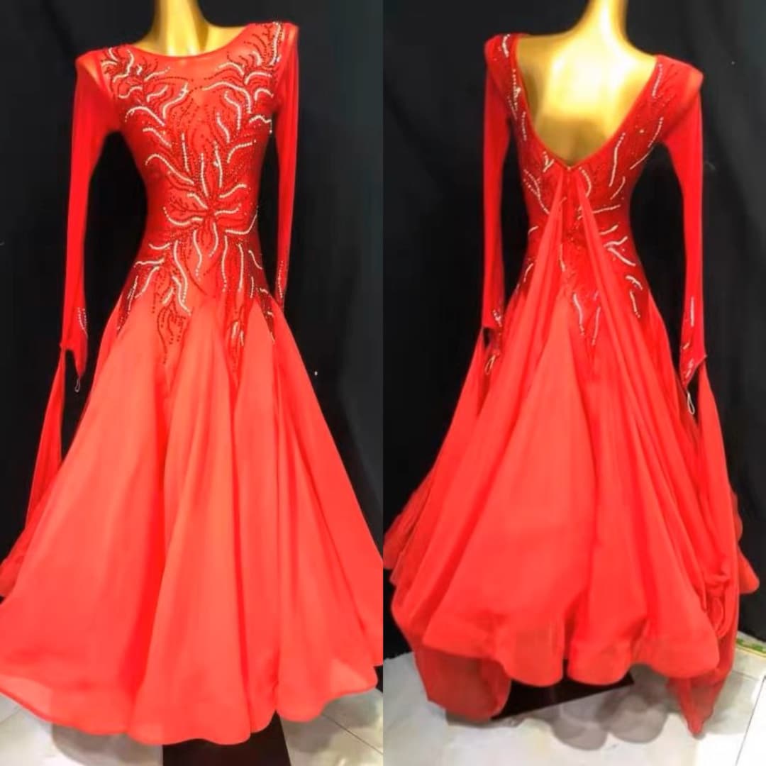 Red Ballroom Dress Smooth Dress - Etsy