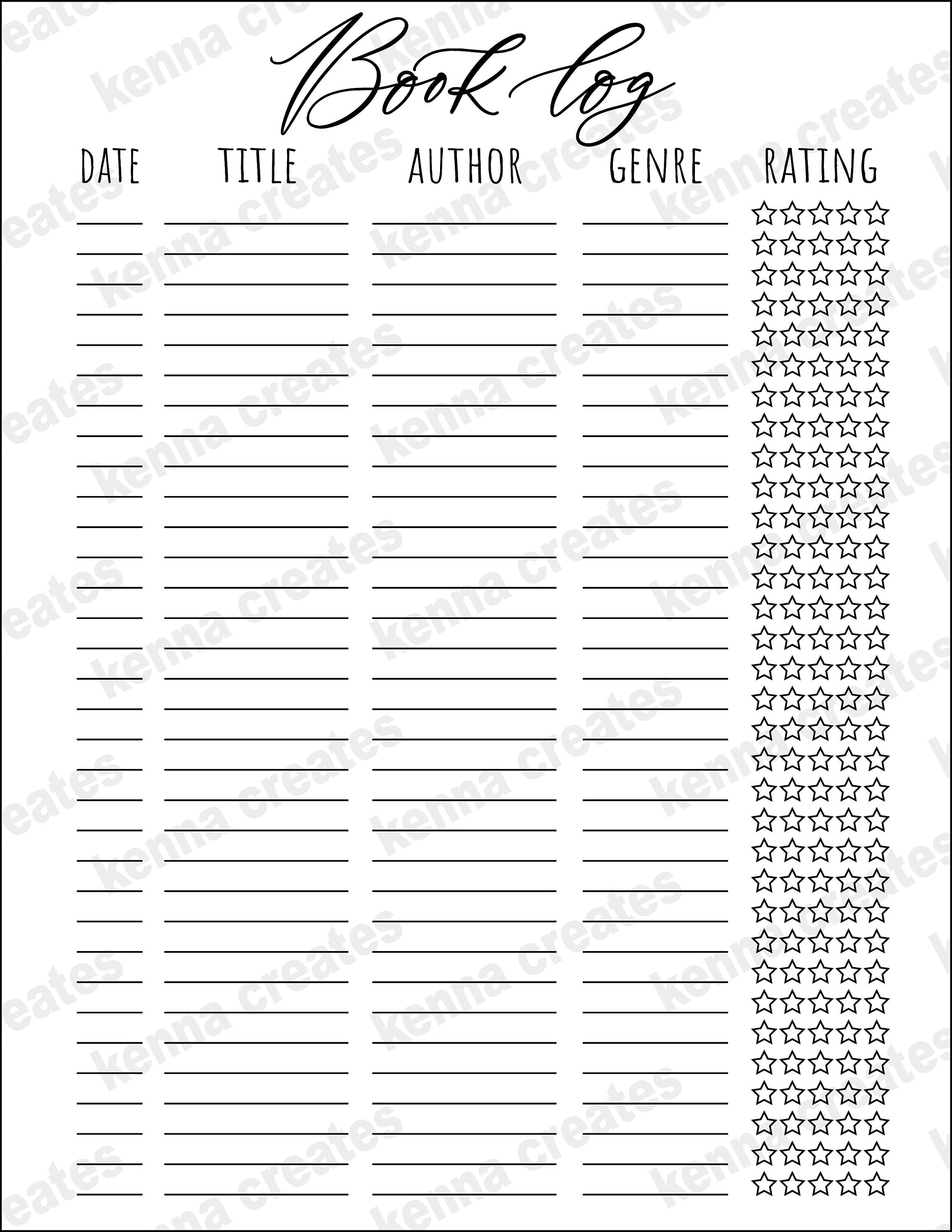 Book Tracker | Book Log | Reading Log | Bookshelf | Book Lover Gift ...