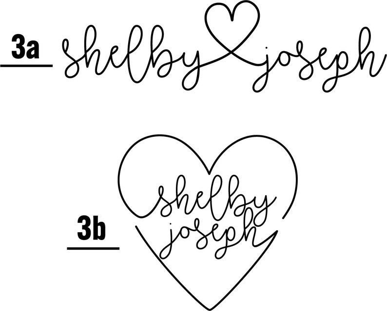 Custom Couples Name & Heart | Digital File | Valentines Day ...