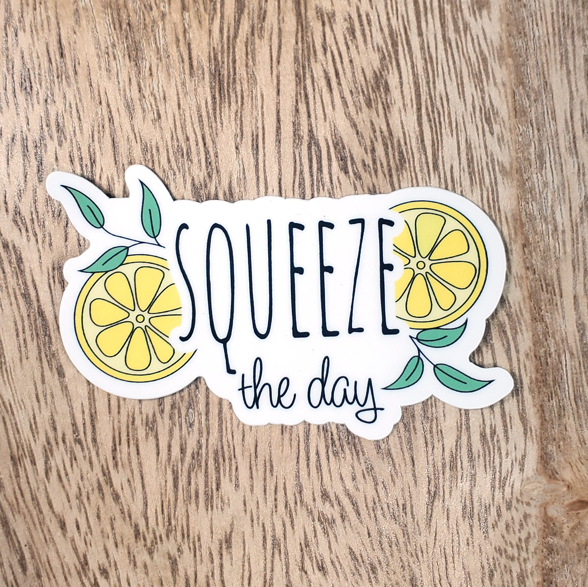 Squeeze the Day Lemon Sticker Lemonade Water Bottle Decal Laptop ...