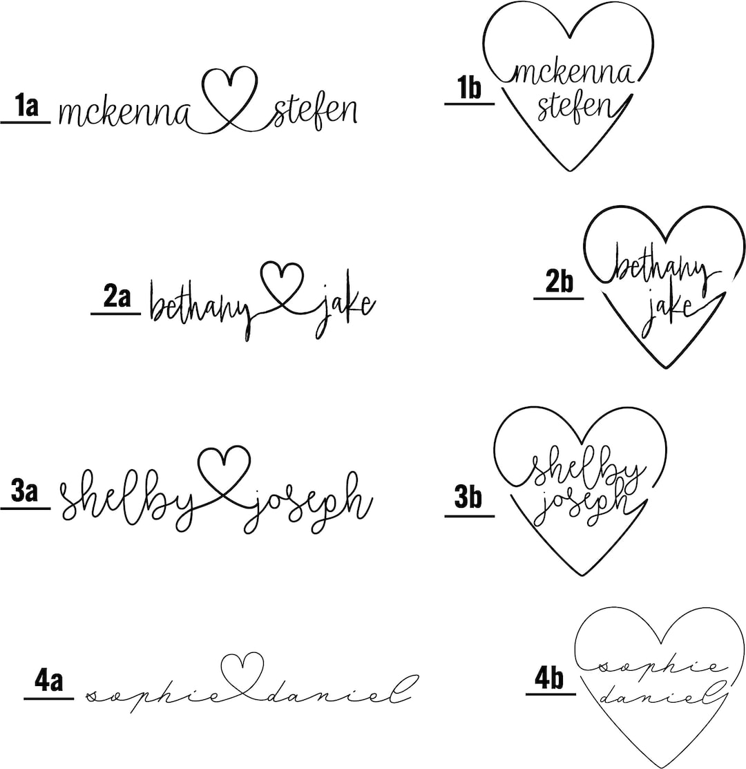Custom Couples Name & Heart | Digital File | Valentines Day ...