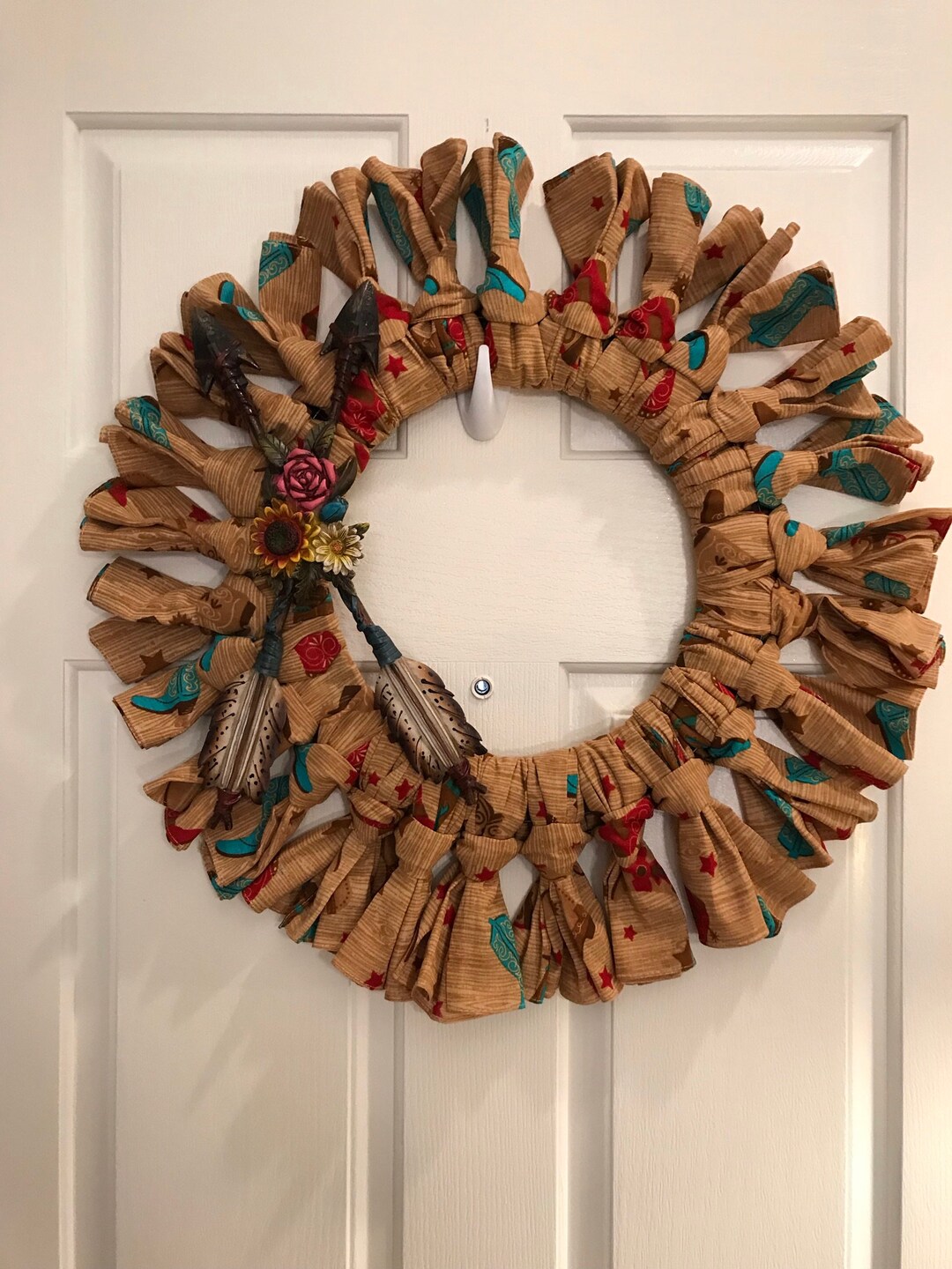 Unique Cowboy Country Bandana Wreath, Brown, 22 Inches - Etsy