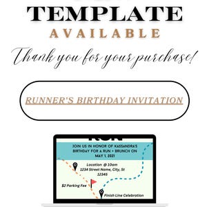 Runner's Birthday Party or Event Invitation - Perfect for Birthdays ...