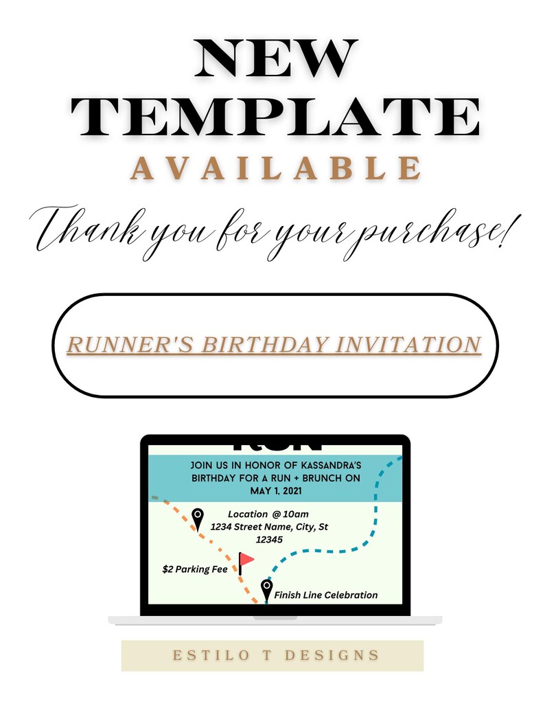 Runner's Birthday Party or Event Invitation - Perfect for Birthdays ...