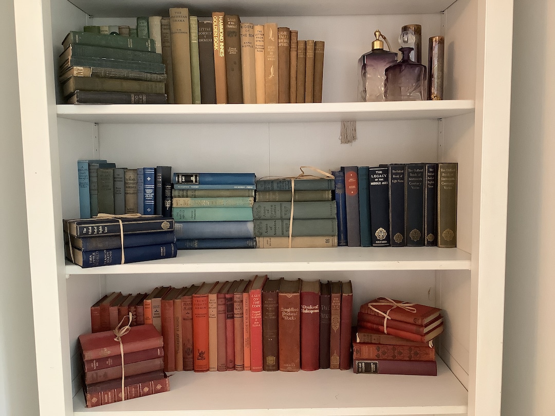 3 Vintage and Antique Hardback Books for Decor by Colour. Mostly Cloth ...