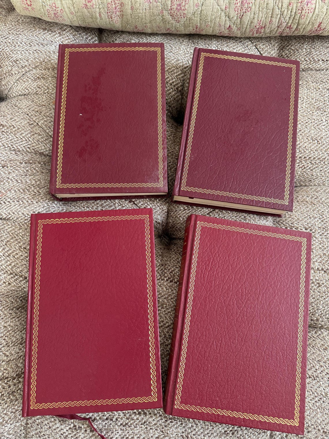Vintage Reader's Digest Condensed Books: 4x Red Faux Leather, Gilt ...