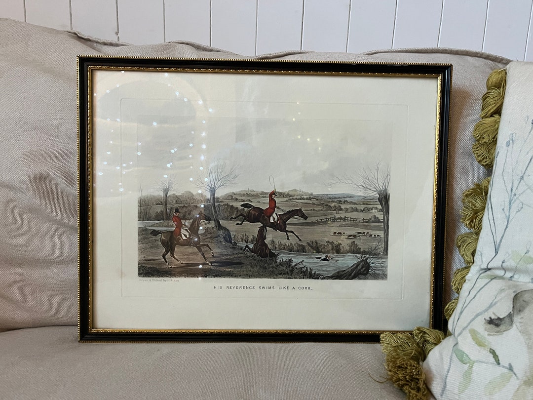 Fabulous Antique British Hunting Scene. Professionally Framed Hand ...