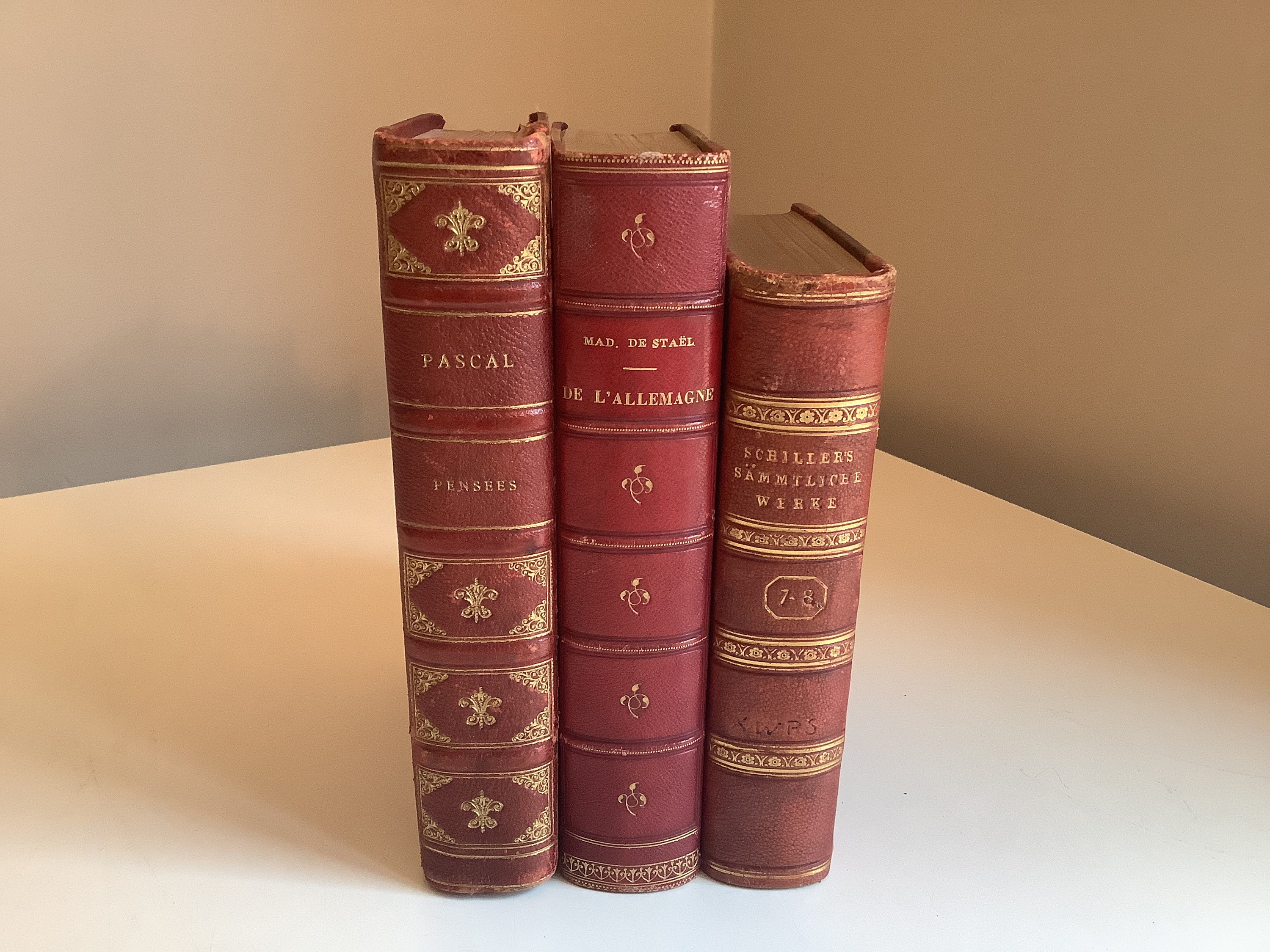 Three Gorgeous Red Leather & Gilt Antique Books for Decor or - Etsy