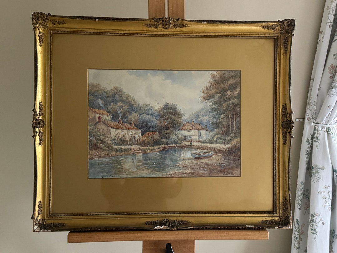 Antique 'river Fal' Watercolour Painting: Signed W. Sands Aka Thomas ...