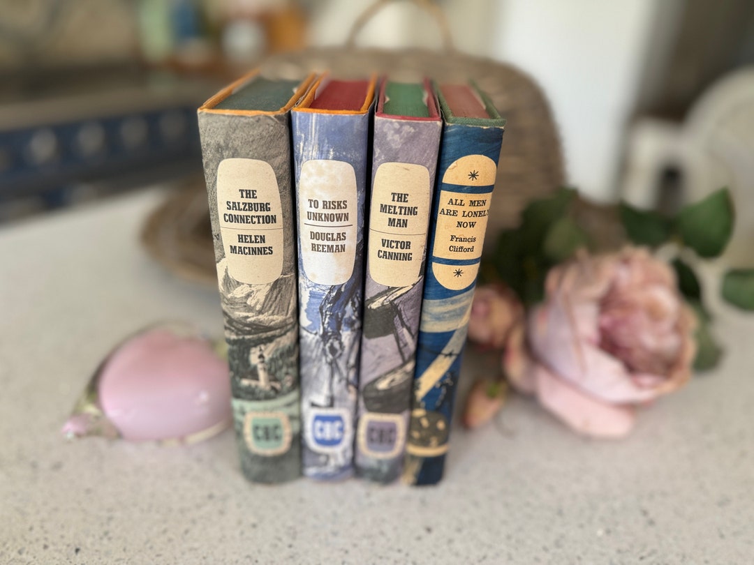 4x Vintage Companion Book Club Novels: Blue & Lavender Decor Set - Etsy