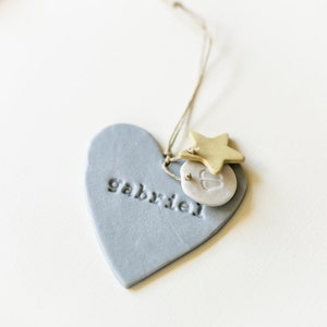 Silver Heart Angel Baby Ornament - Etsy