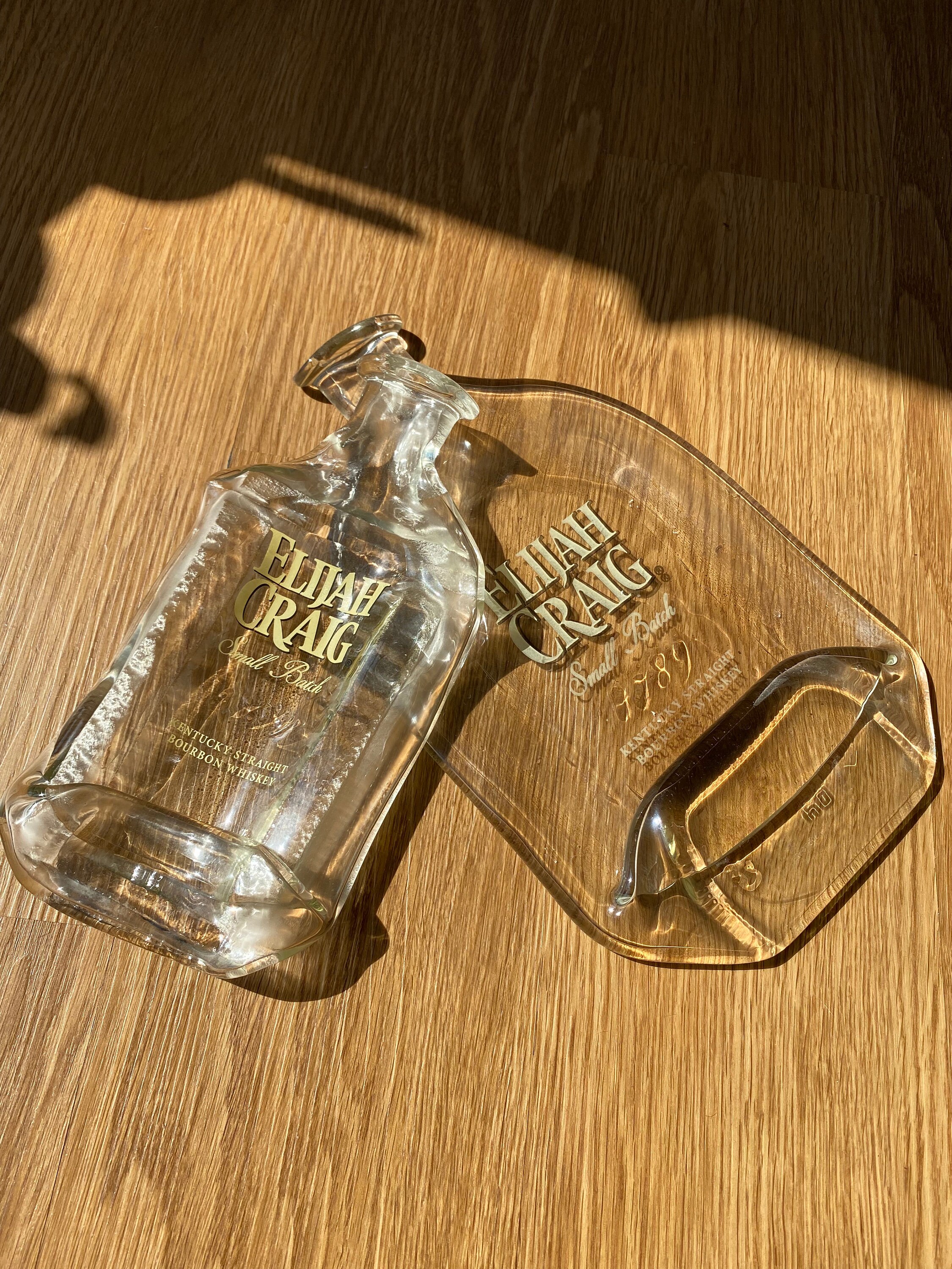 Elijah Craig Whiskey Platter Set Upcycled Bottles Sustainable Decor ...