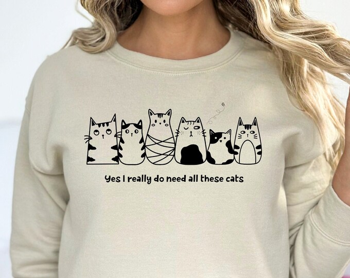 Funny Cat Sweatshirt, Cat Shirt, Kitten Shirt, Funny Women Sweatshirt ...
