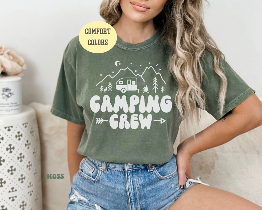 Camping Crew Shirt, Comfort Color Camping Shirt, Hiking Gift, Nature ...