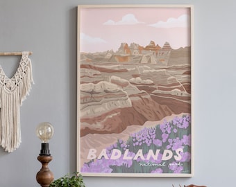 Badlands National Park Travel Poster South Dakota Poster - Etsy