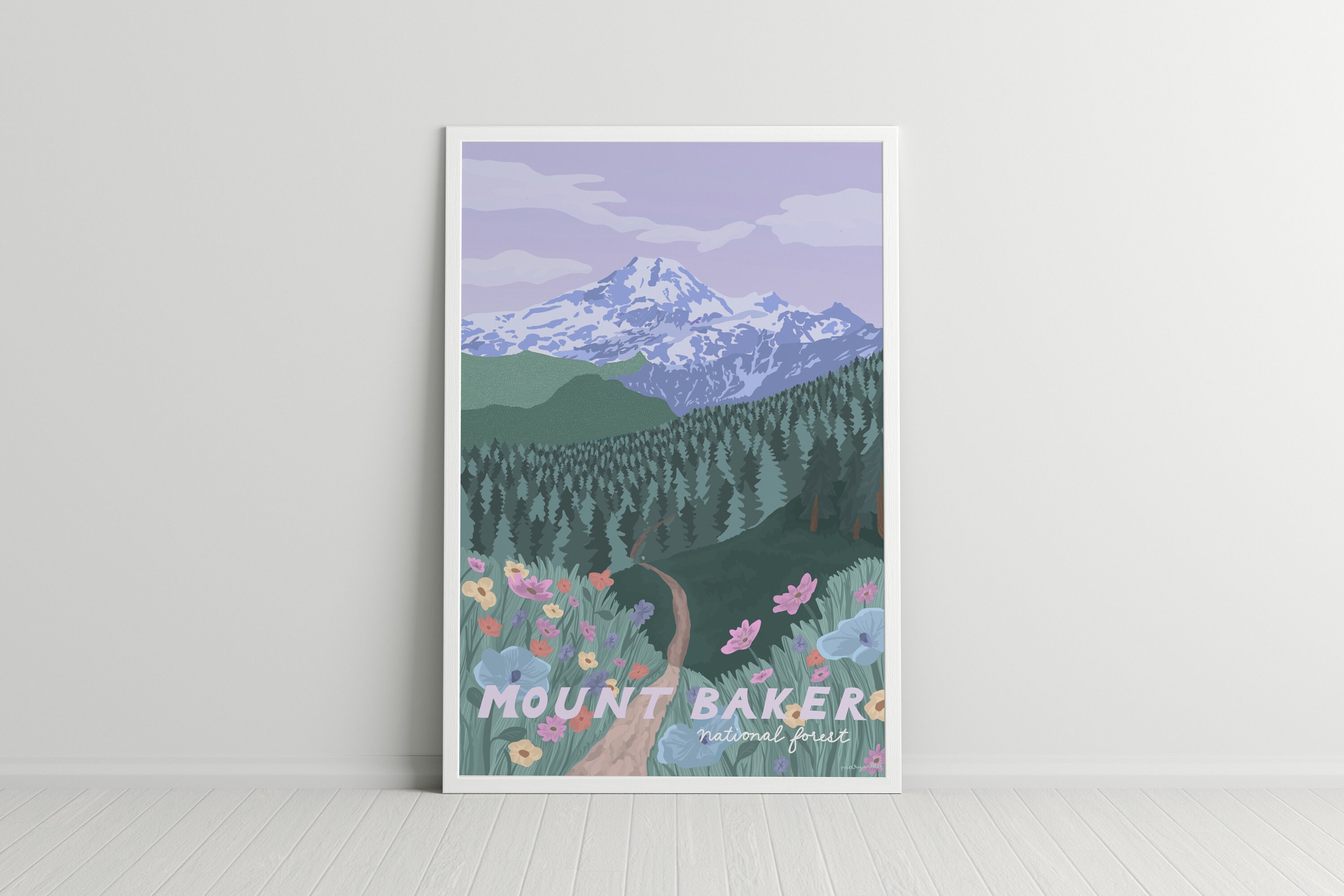 Mount Baker National Forest Poster, Washington, Mount Rainer National ...
