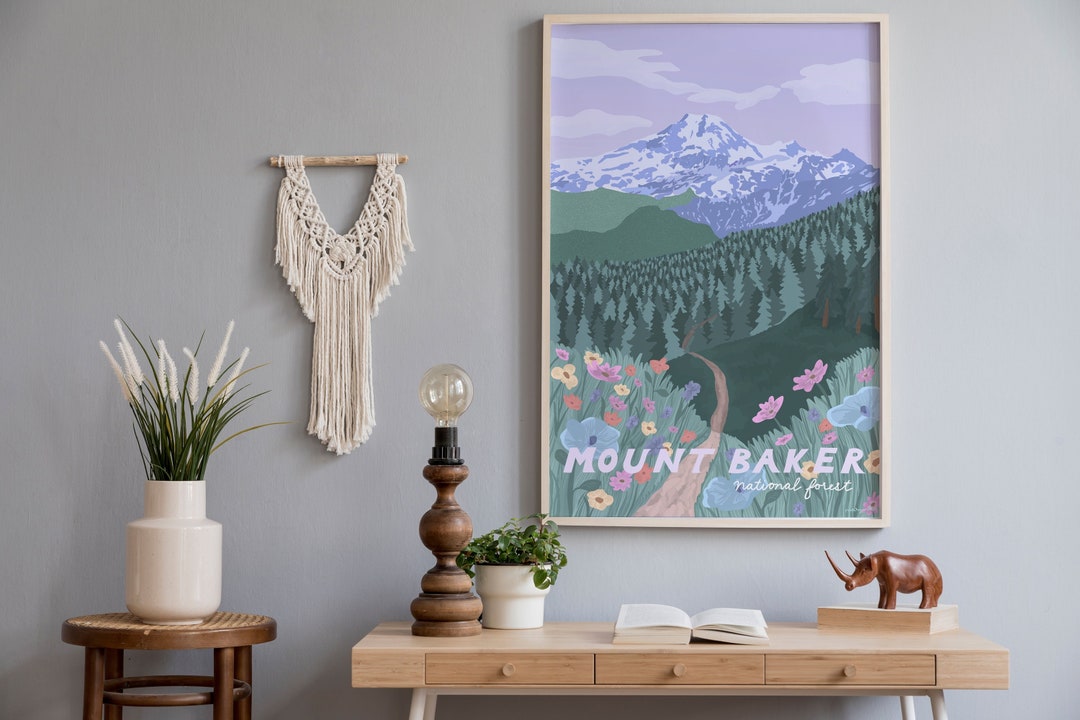 Mount Baker National Forest Poster, Washington, Mount Rainer National ...