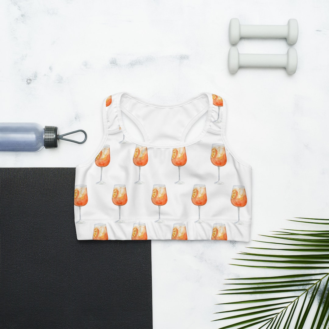 Orange Spritz Cocktail Booze Bachelorette Sports Bra - Etsy