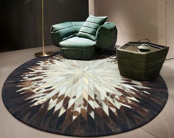 Leather Patchwork Rug - Etsy