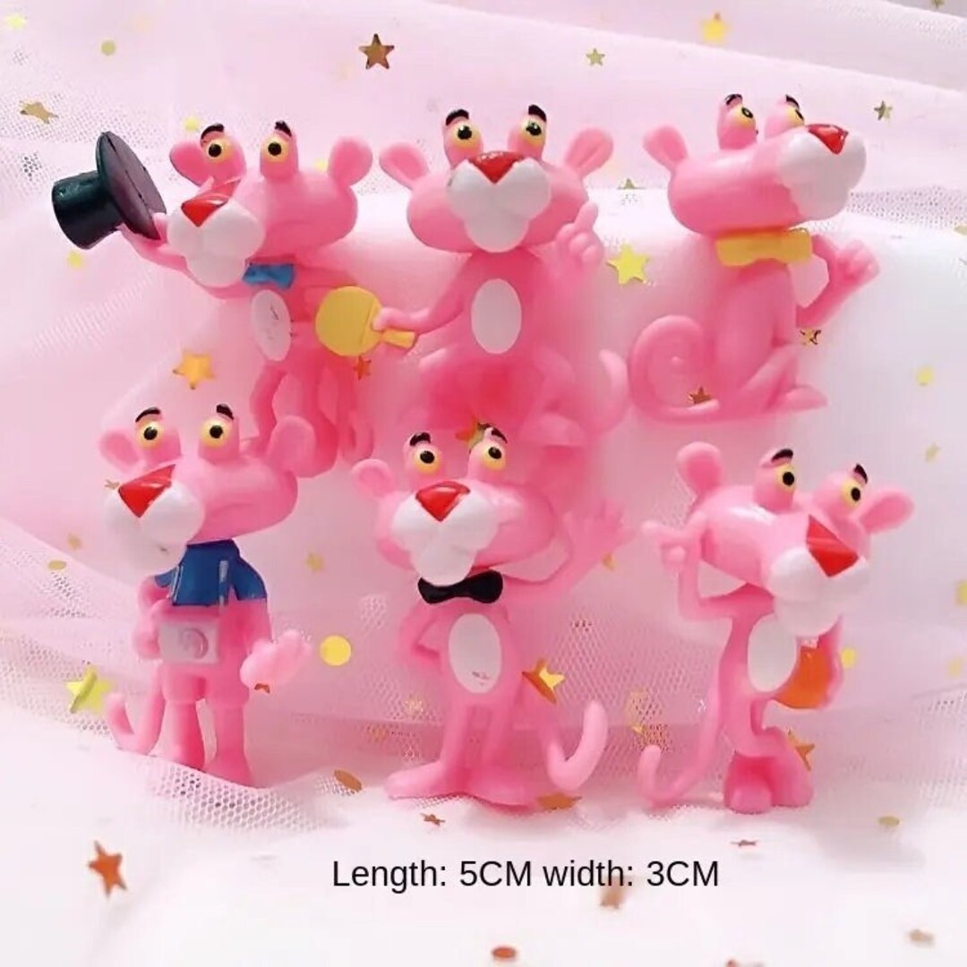Buy Pink Panther Mini Cake Toppers 6 Piece Set Cake Decoration Figures ...