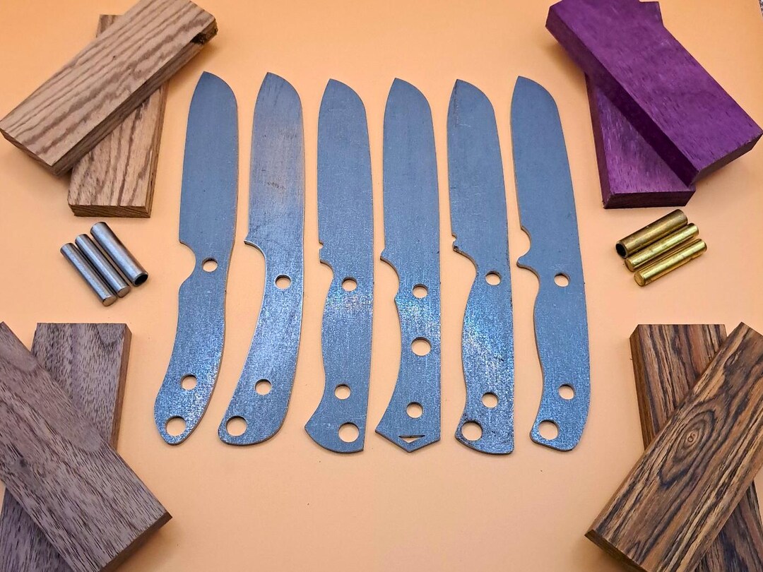 DIY Hunting Knife Making Kit: 7" Sheepsfoot High Carbon Steel Blade ...