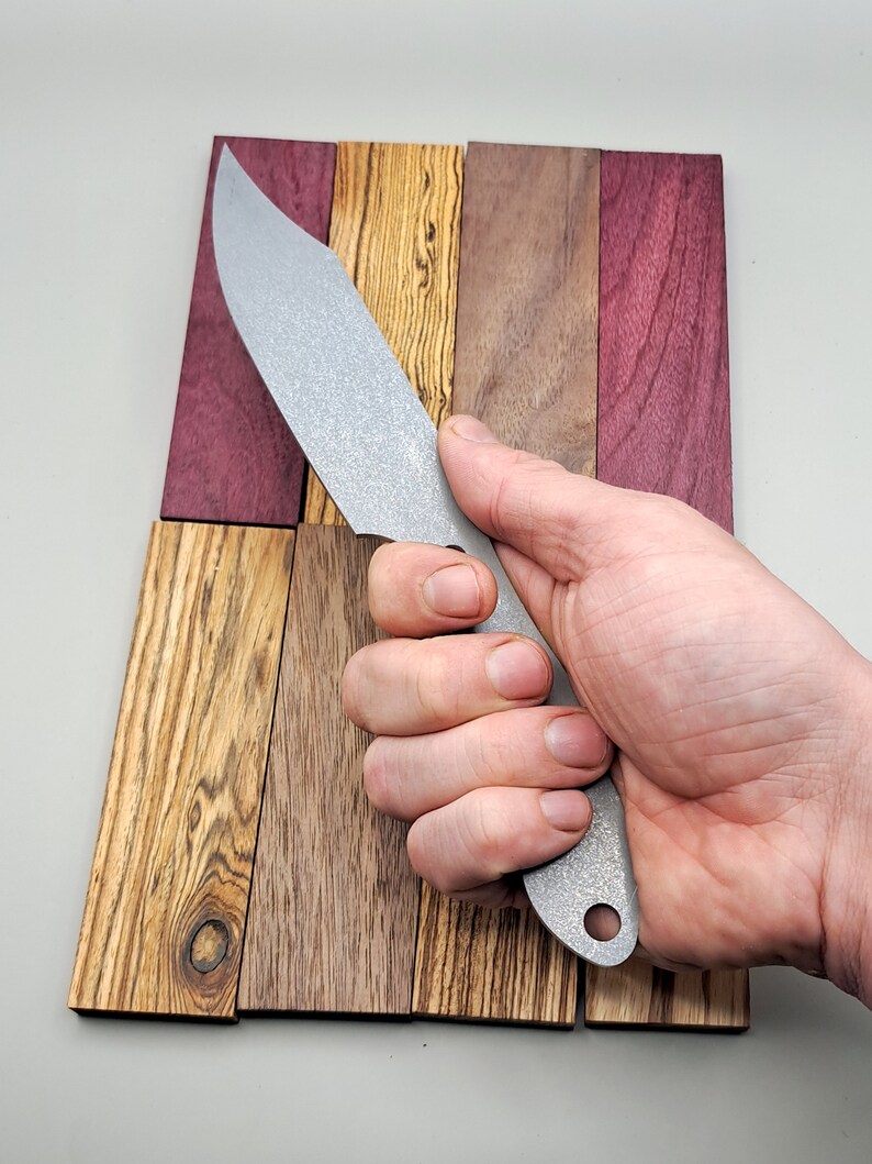 9 Clip Point Knife Making Kit, Hunting Knife, DIY Blade Blank, Wood ...