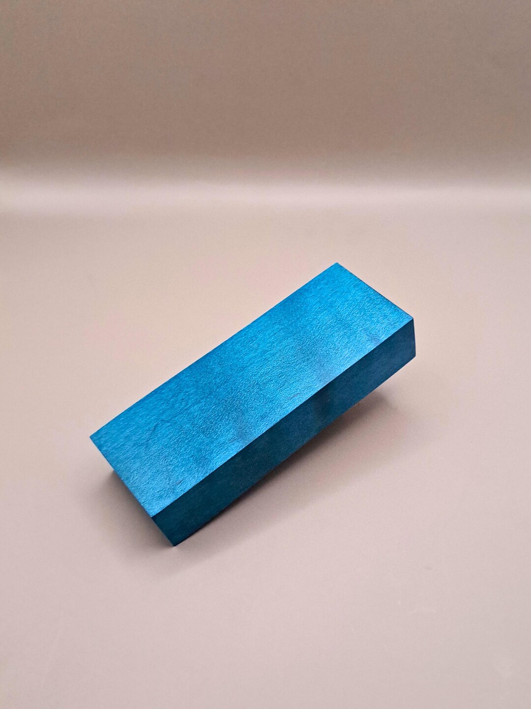 Stabilized Blue Curly Maple Knife Handle Block Resin Infused Wood for ...