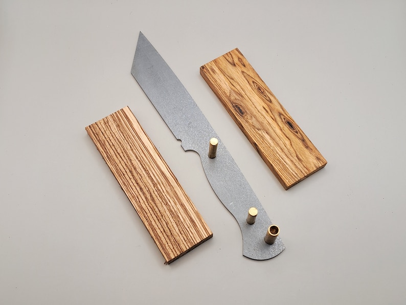 DIY Hunting Knife Making Kit: 9" Tanto High Carbon Steel Blade, Exotic ...