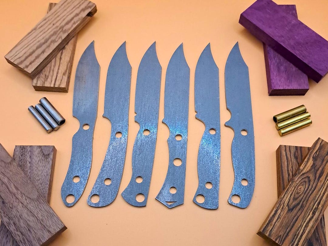DIY Hunting Knife Making Kit: 7" Clip Point High Carbon Steel Blade ...