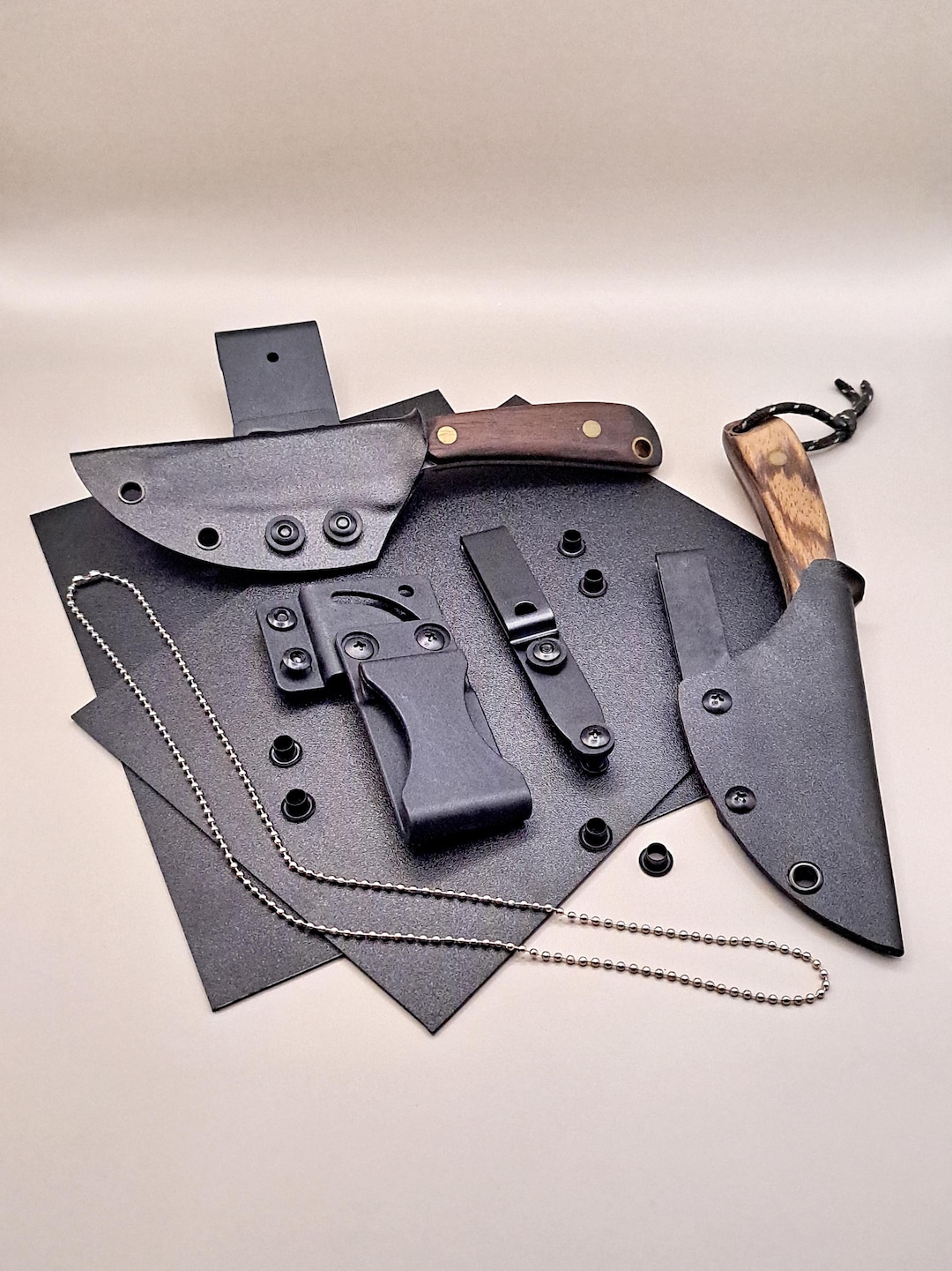 DIY Kydex Sheath Making Kit Custom Sheath Kit With Kydex Sheets Belt Clip Eyelets and Chain for ...