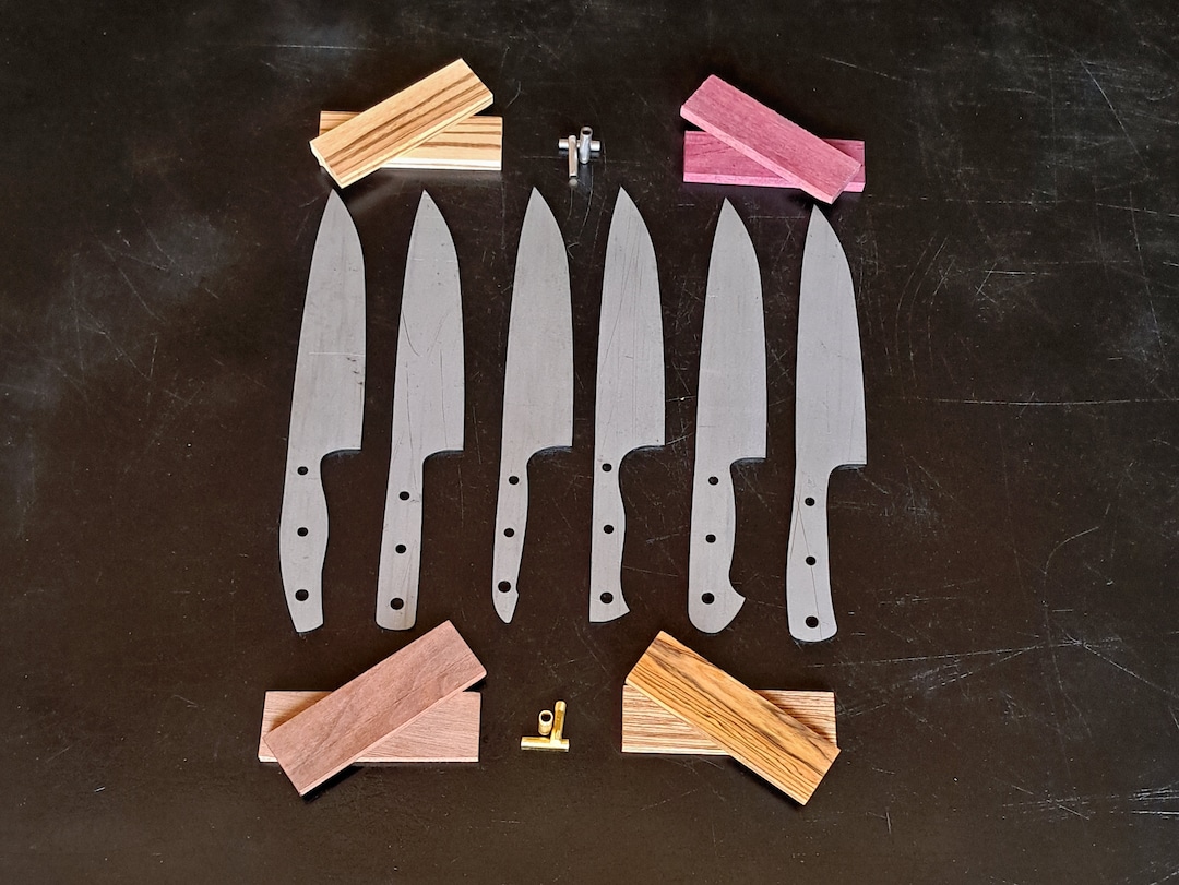 Handmade Chef Knife Making Kit: High Carbon Steel, Exotic Wood Handles ...
