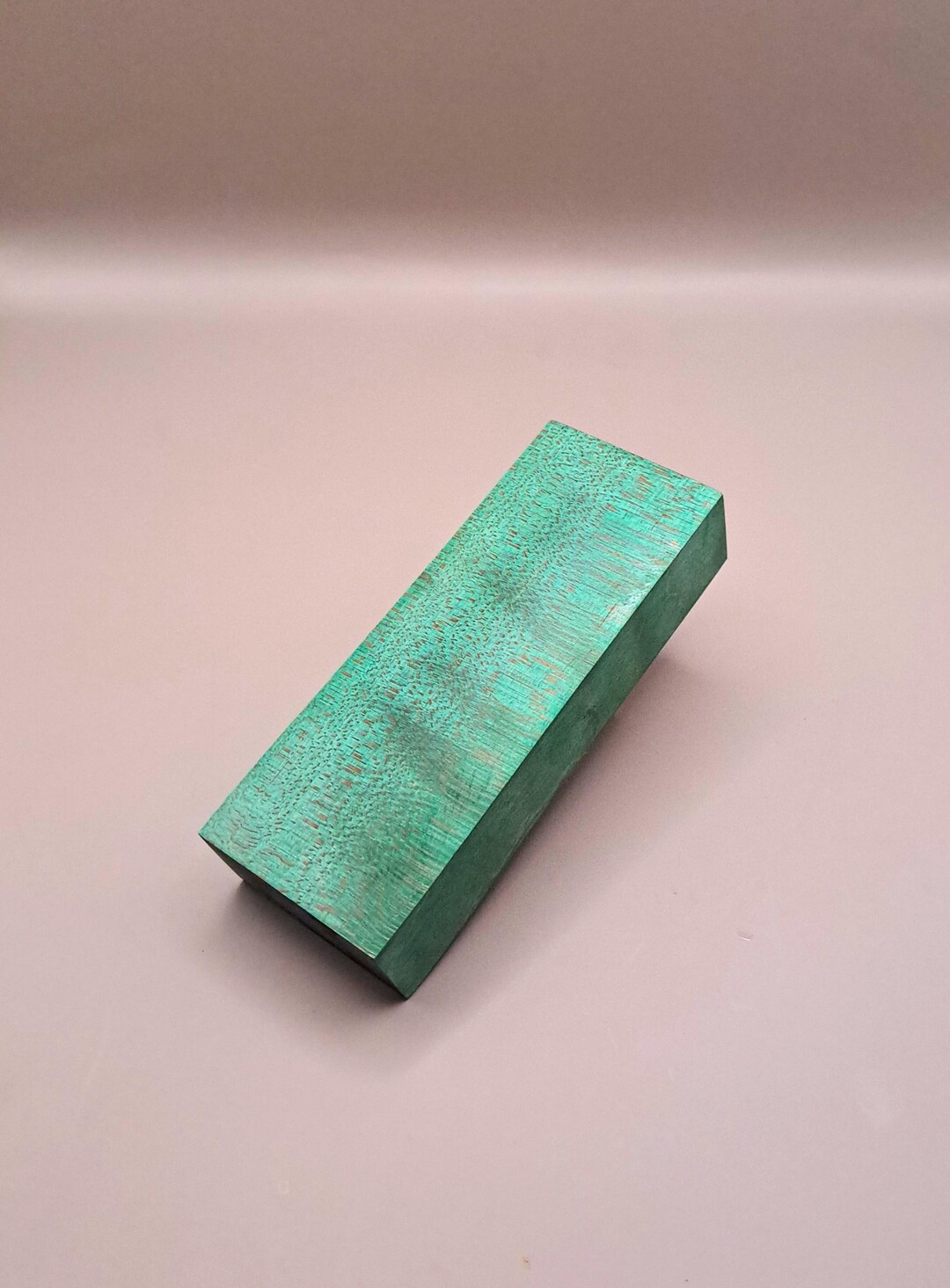 Stabilized Green Curly Maple Knife Handle Block Resin Infused Wood for ...