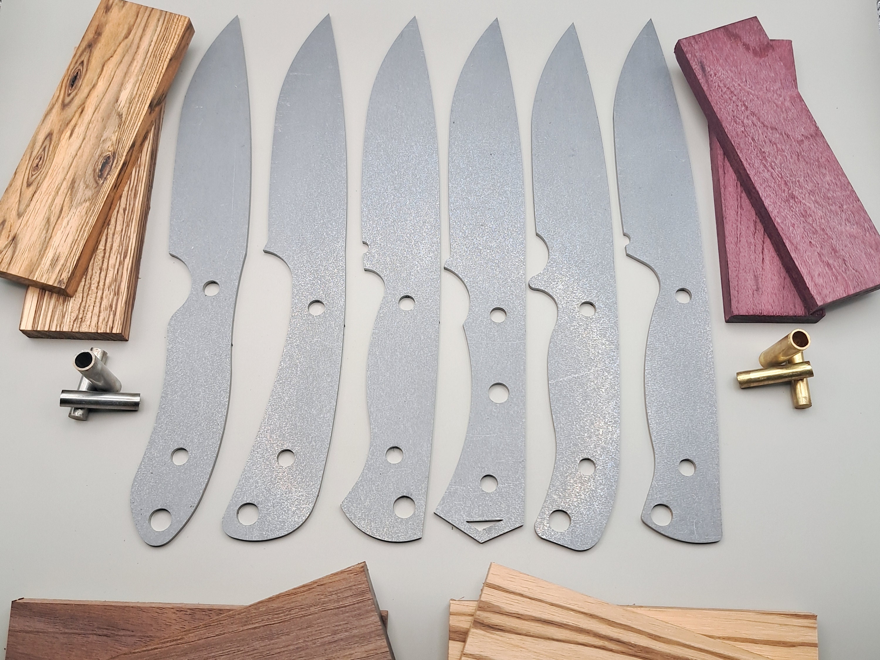 DIY Hunting Knife Making Kit: 9" Drop Point Blade, High Carbon Steel ...
