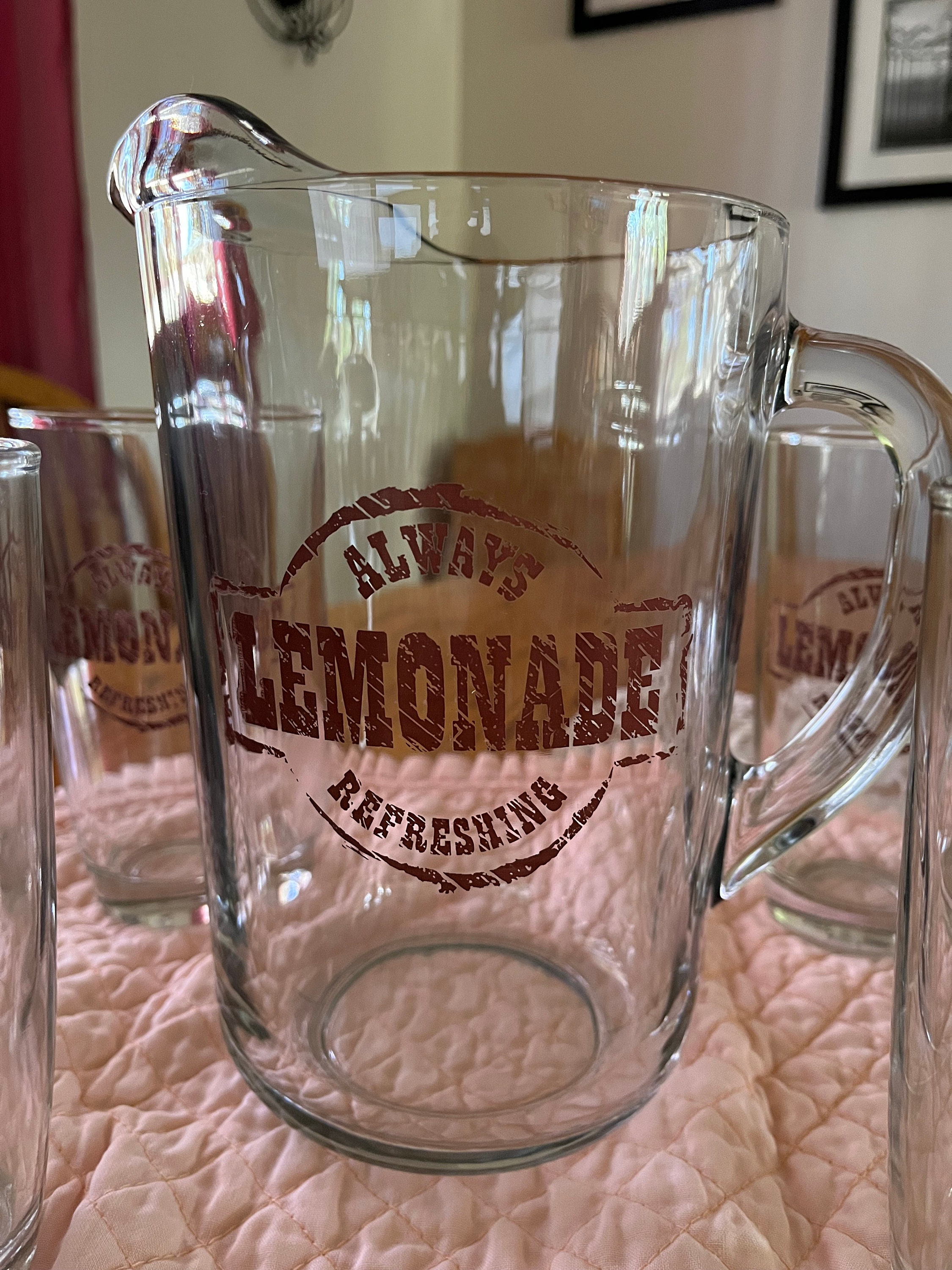 Libbey Crisa Always Refreshing Lemonade Pitcher & 6 Glasses - Etsy