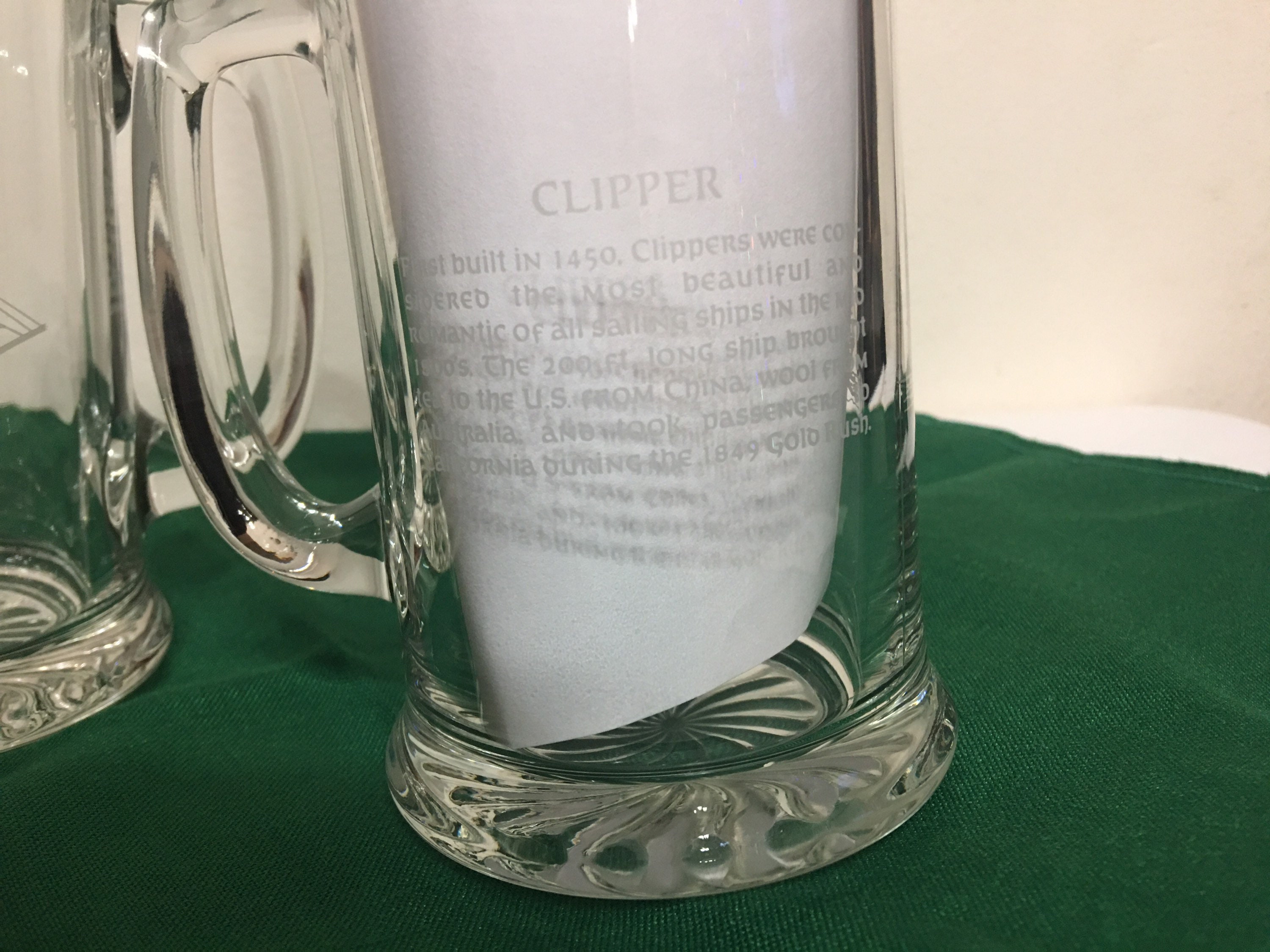 Clipper Ship Glass Handled Mug, Beer Stein With History - Etsy