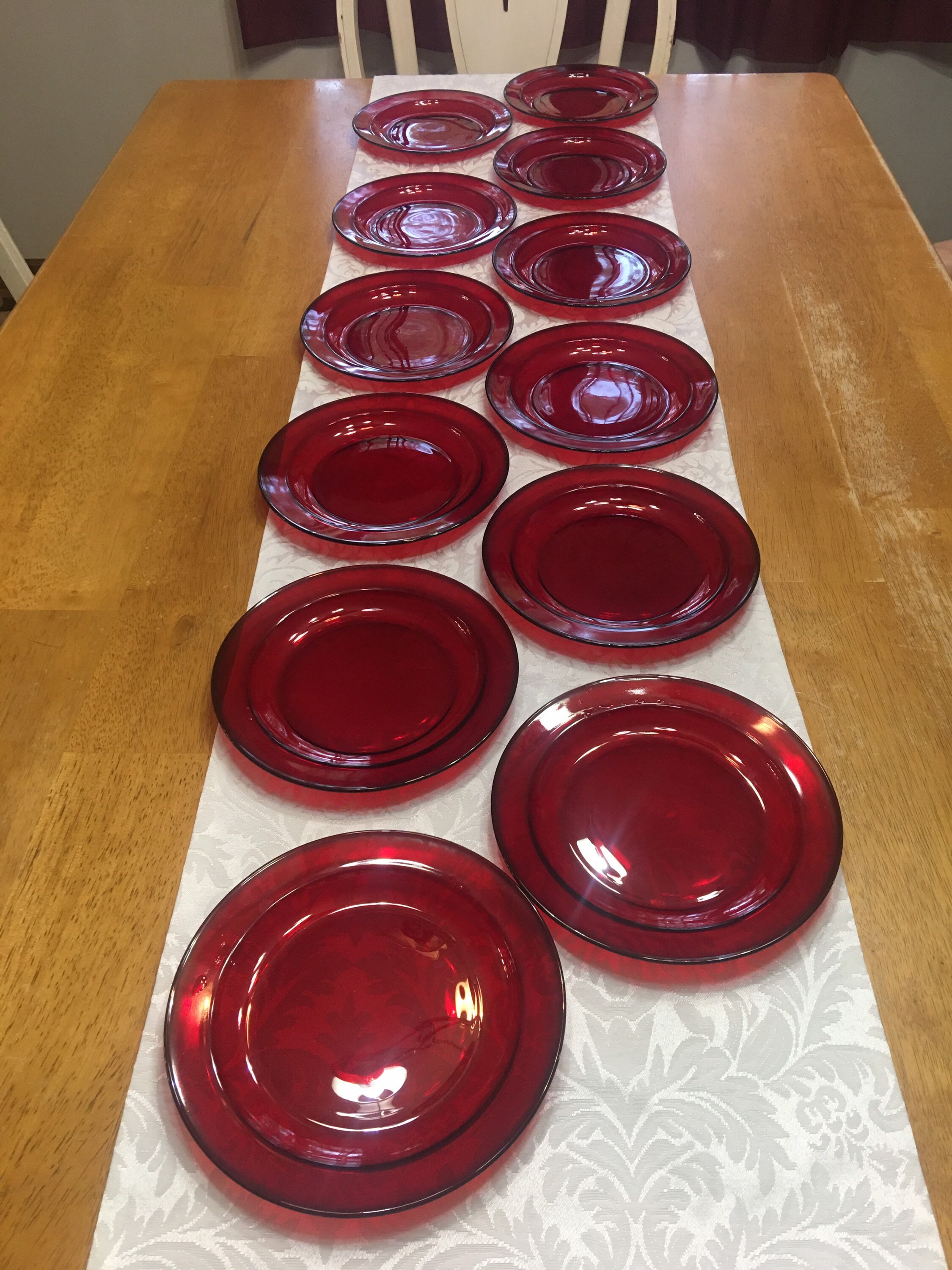 Lenox Ruby Red Arcoroc France Salad Dessert Saucer Cup Dinnerware - Etsy