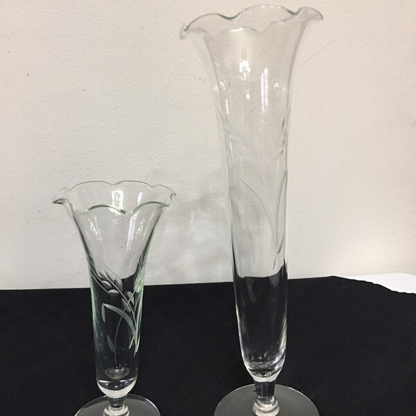 Fluted Glass Vase - Etsy