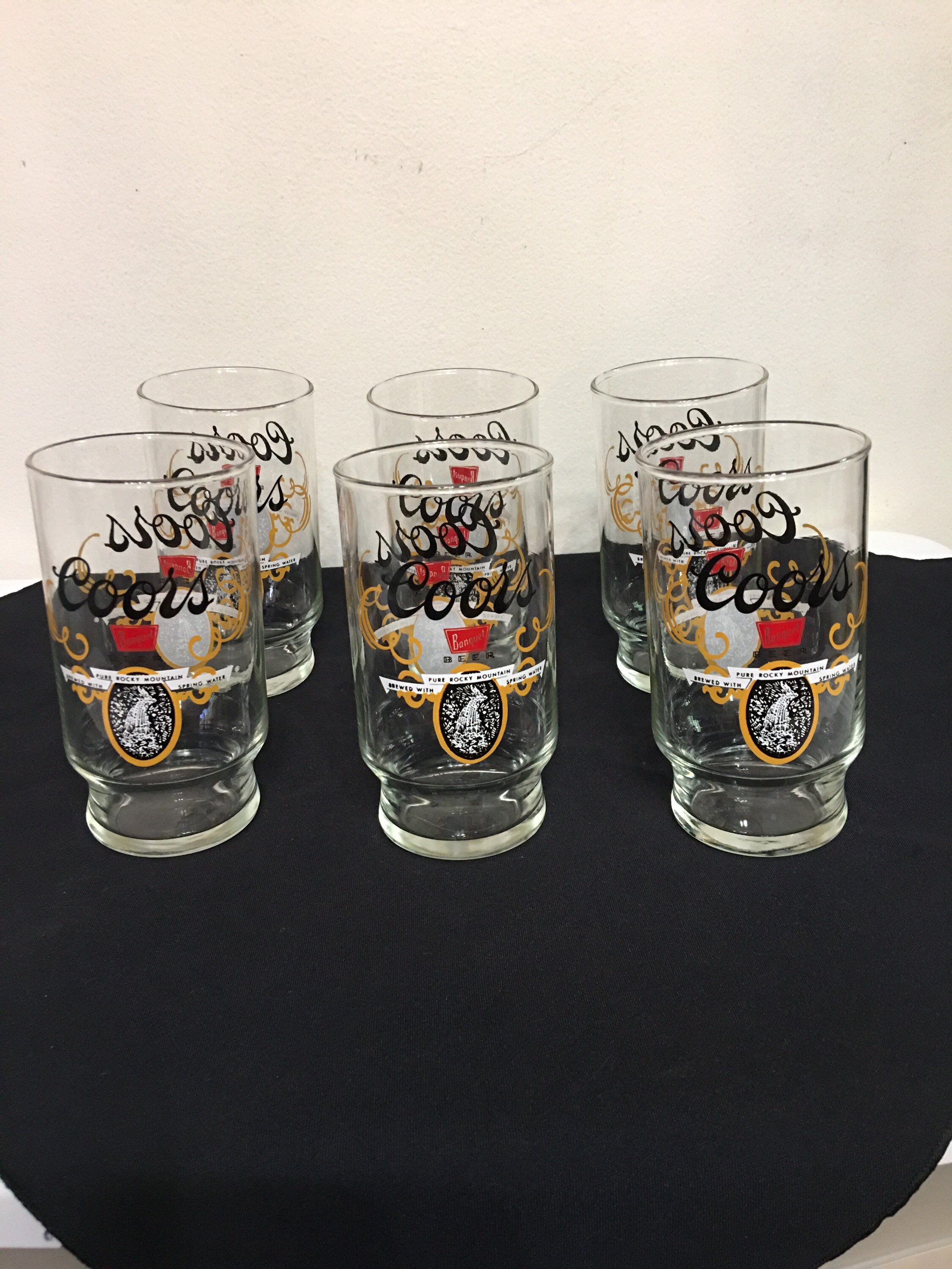 Coors Premium 12oz Pedestal Banquet Beer Glasses Waterfall Etsy