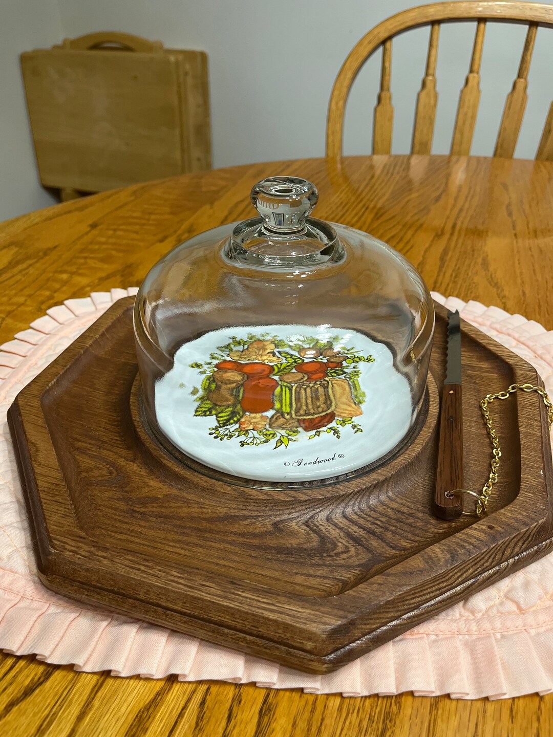 Goodwood Teak 1970’s Octagon Wooden Cheese Board “spice of Life” With ...